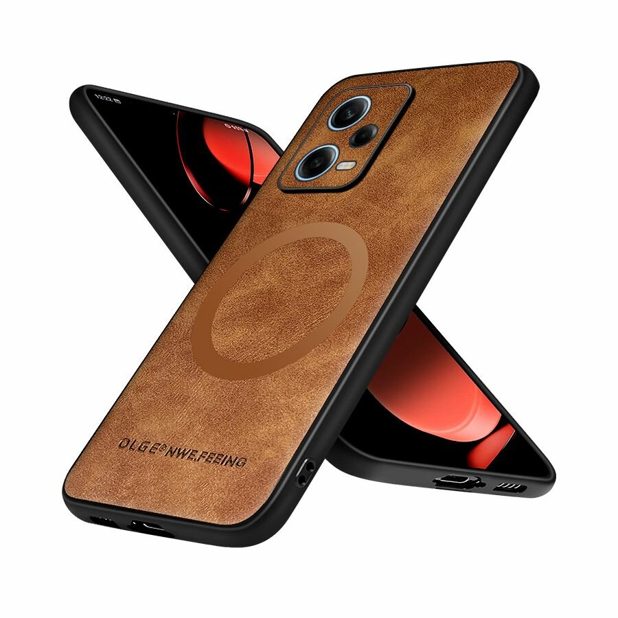 Кожаный чехол для телефона Xiaomi Redmi Note 12 Pro 5G (Сяоми Редми Ноут 12 Про 5Джи), модный, легкий, устойчивый к падениям, прочный, простой