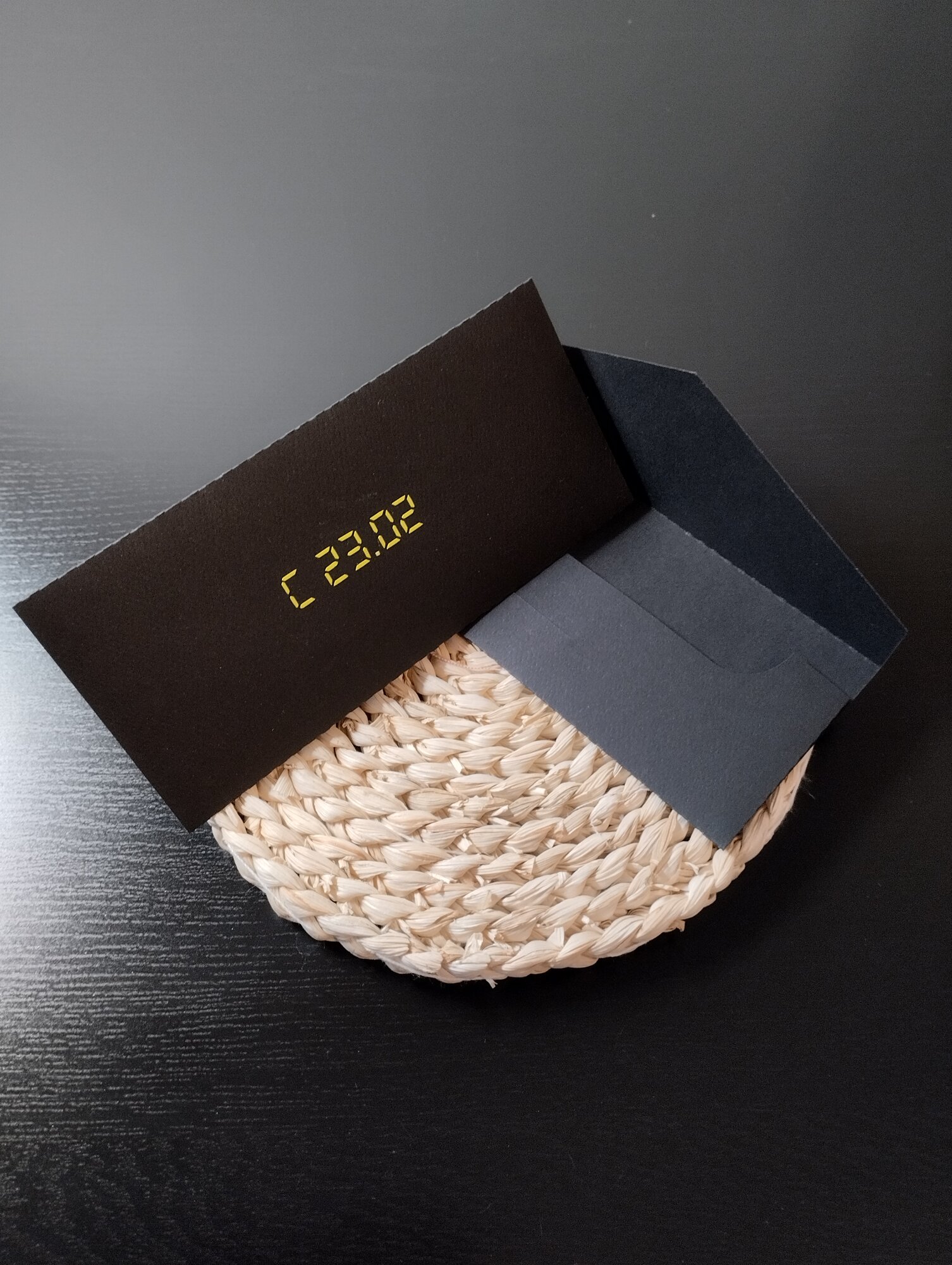 Подарочный конверт на 23 февраля "С 23.02", премиум-бумага, 16,5х7,5 см