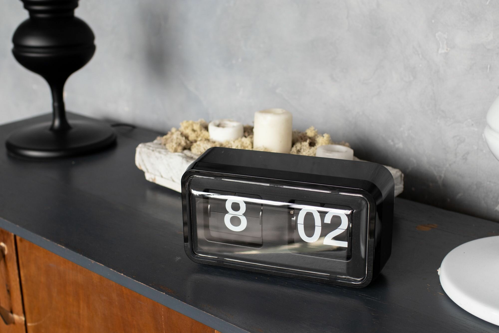Большие Flip clock часы Black box ( с защитным стеклом )