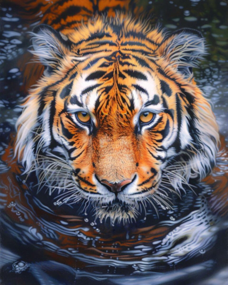 Картина по номерам тигр 40х50