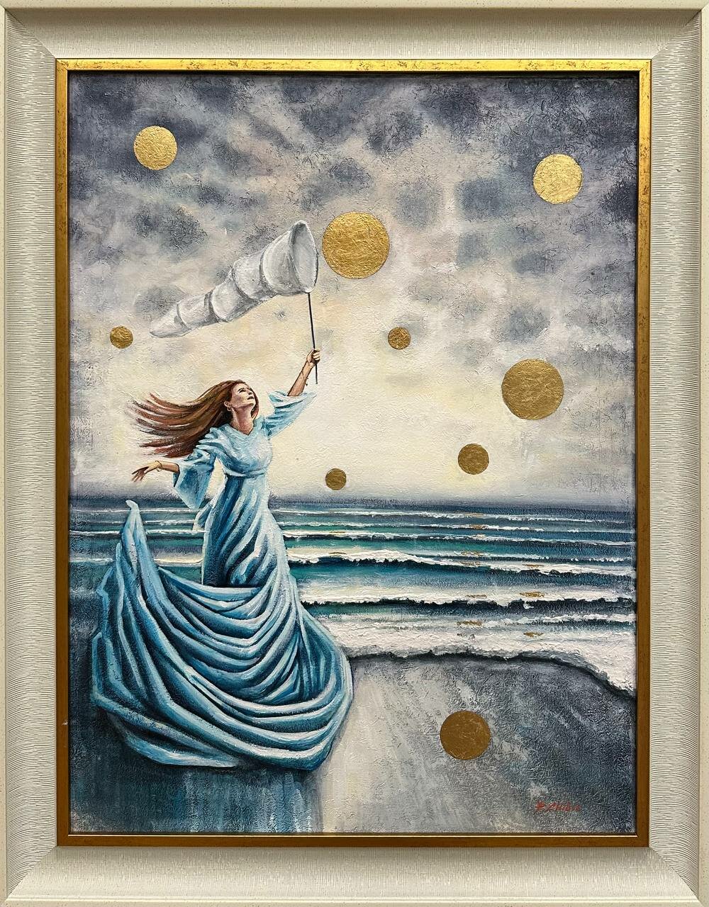 Картина акрилом на холсте, современные картины, с людьми "Заветная мечта"