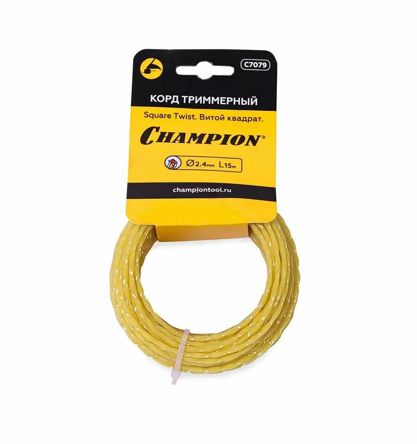 Леска/корд триммерный Square Twist 2.4 мм х 15 м, Champion C7079