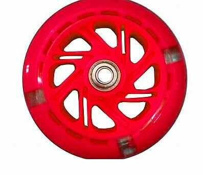 Колесо светящееся для самоката Полиуретан с 2 подщип. ABEC-7, диам. - 117мм, красное