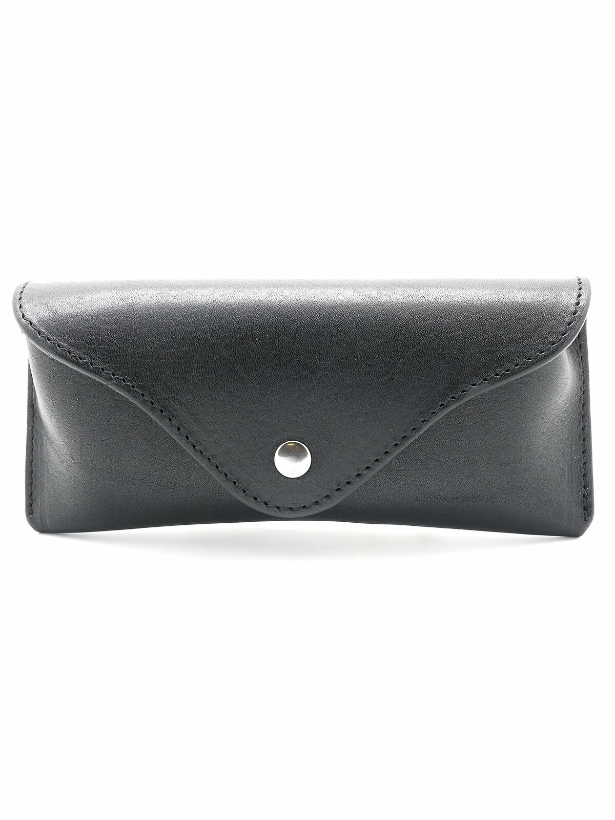 Футляр для очков из натуральной кожи, FioGe, черный, 16 на 4см.