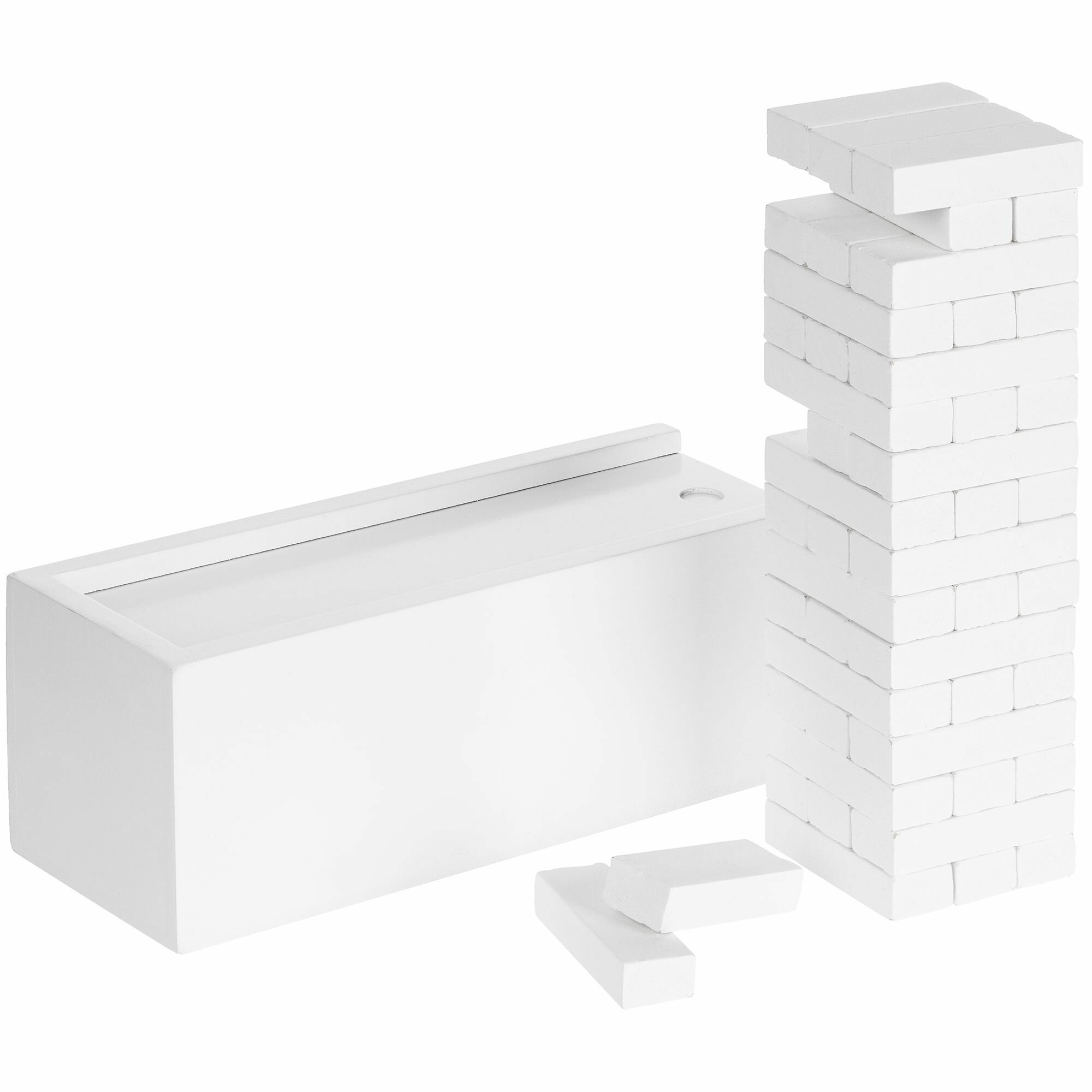 Настольная игра башня дженга падающая башня, деревянная, 48 брусков, белая