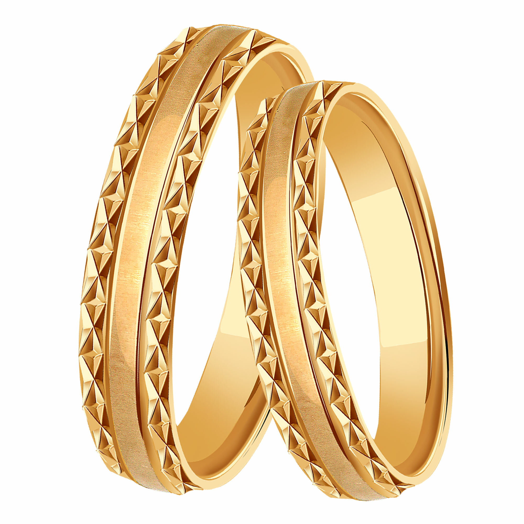 Кольцо обручальное, красное золото, 585 проба