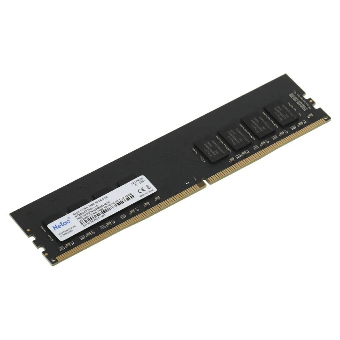 Оперативная память Netac NTBSD4P26SP-16, 16GB, DDR4, 2666 МГц, DIMM