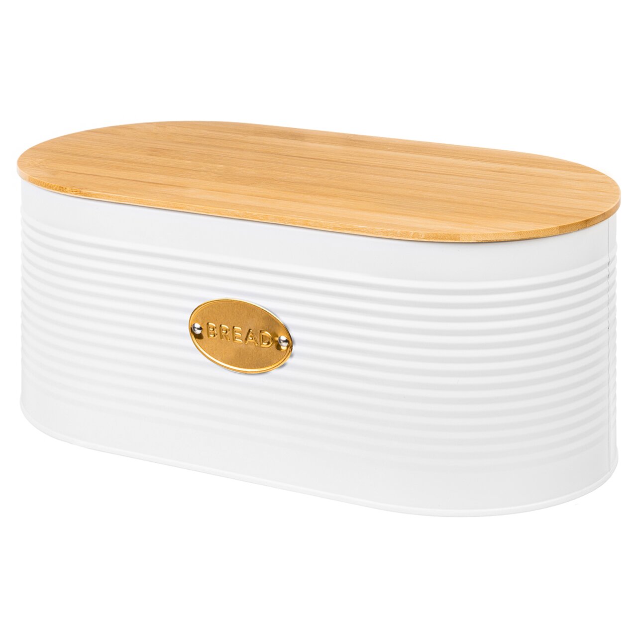 Хлебница Белая из бамбука и металла, размеры 34x18x14 см, стильное хранение хлеба