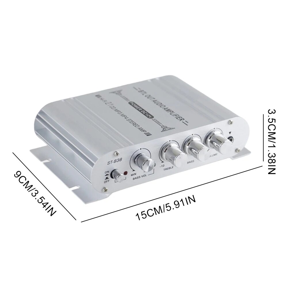 2,1-канальный стереоусилитель звука с басами и выходом сабвуфера, цифровой мини-усилитель мощности 20 Втx2 + 40 Вт для домашних динамиков