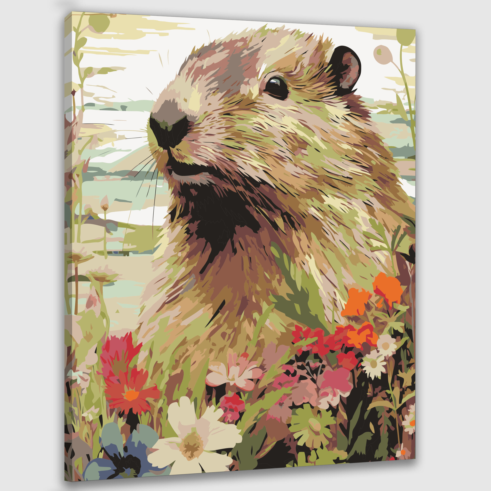 Картина по номерам 40x50 см, картина, искусство, смешанная техника, коллажи, тропические листья, цветочные лепестки