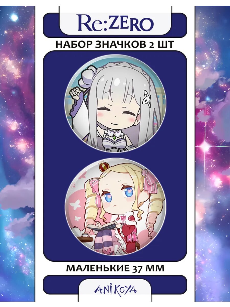 Значки на рюкзак Re Zero аниме