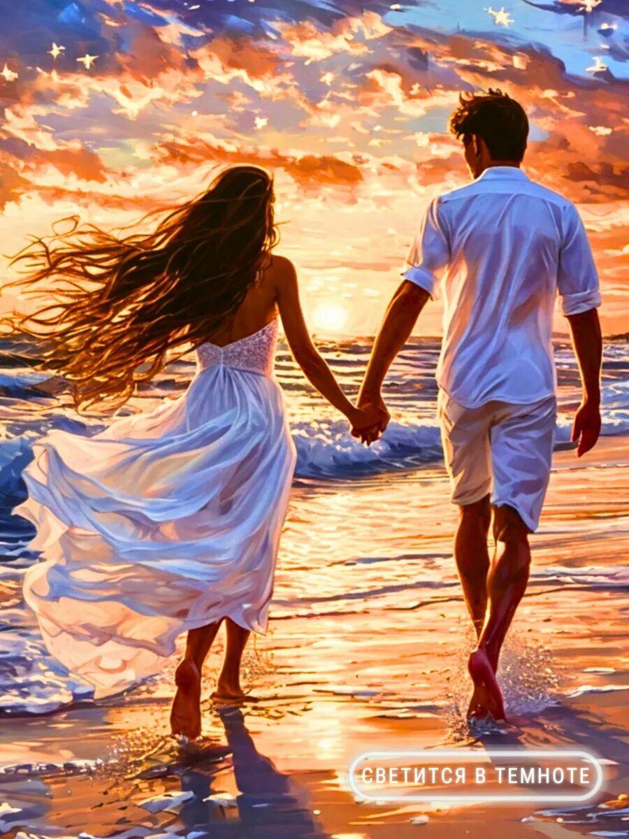 Картина из алмазной мозаики на подрамнике Круглые бриллианты 40х50см "маленькая девочка и собака"