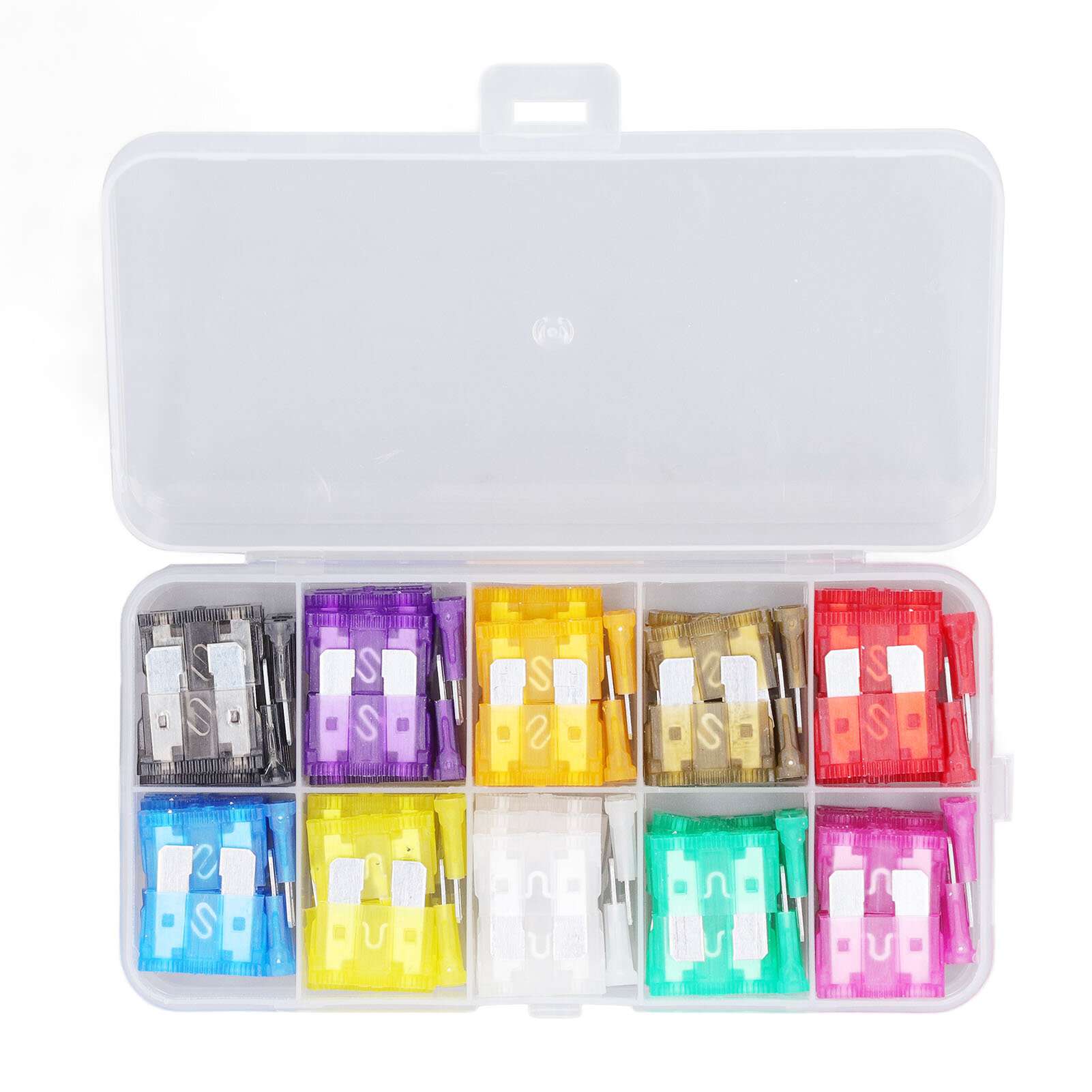 Набор из 100 автомобильных предохранителей среднего размера 2A-35A, 10 типов, для защиты.