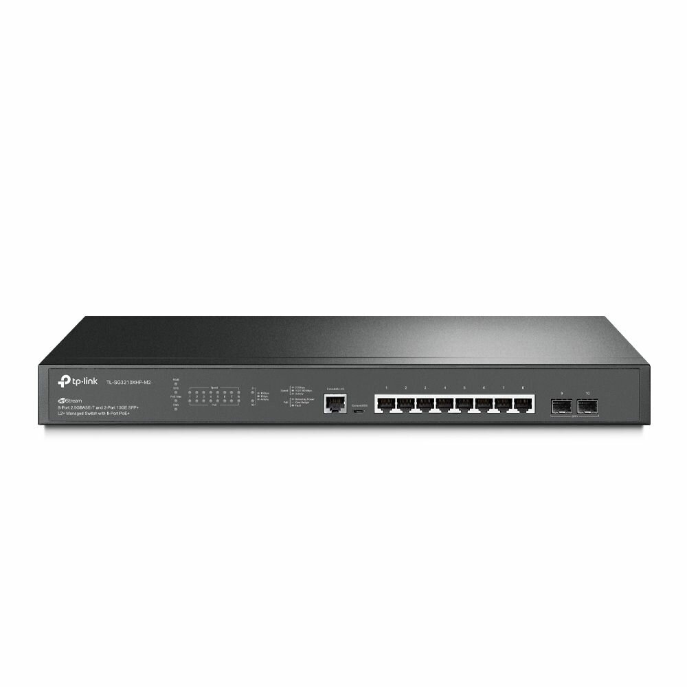 Управляемый коммутатор уровня 2 TL-SG3210XHP-M2 JetStream с 8 PoE+ портами и 2 SFP+ портами