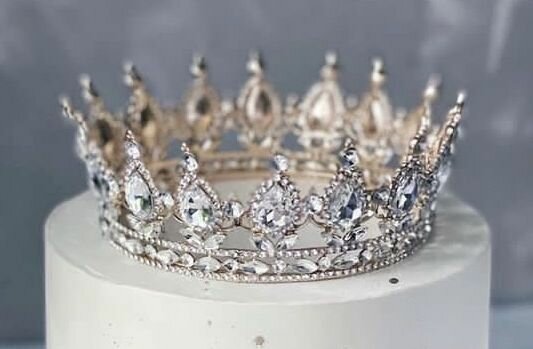 Женская золотая тиара, корона принцессы 12,5 см*6 см, серебро, белый