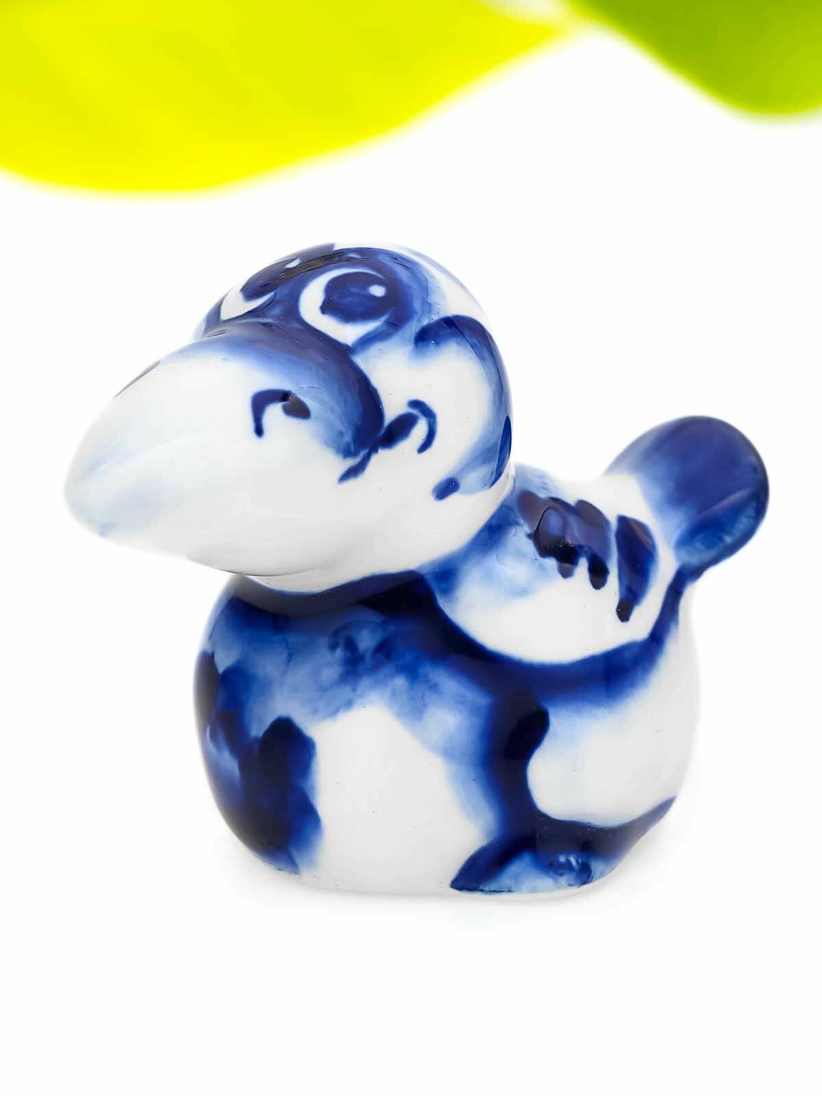 Фигурка коллекционная - Ворона, Гжель, Фарфор, 4,3 см