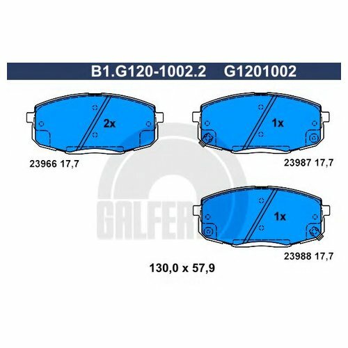 Комплект передних тормозных колодок Galfer B1G12010022