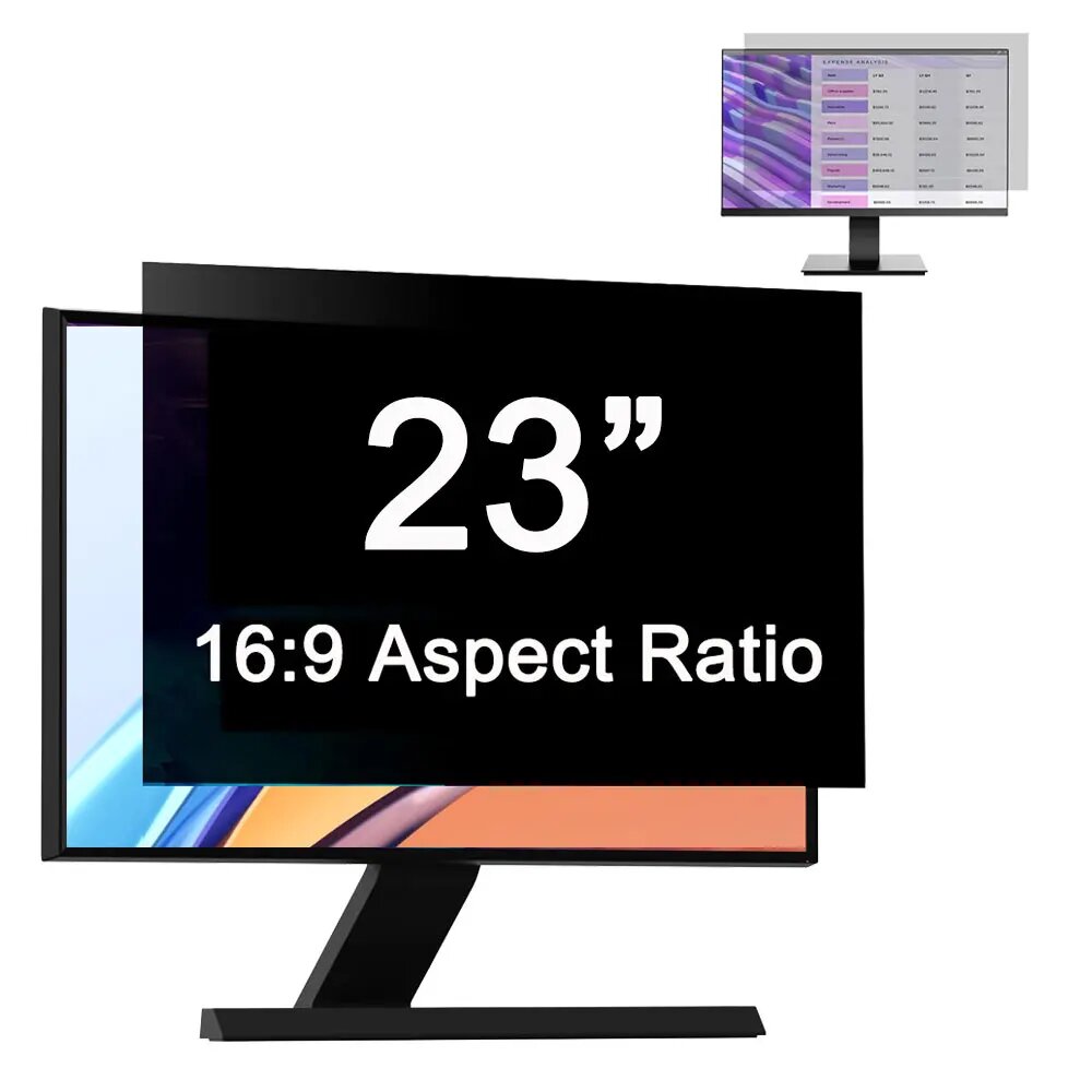 23-дюймовый компьютерный фильтр для конфиденциальности экрана с соотношением сторон 16:9, с защитой от синего света, со съемным антибликовым покрытием для настольных компьютеров 23 дюйма