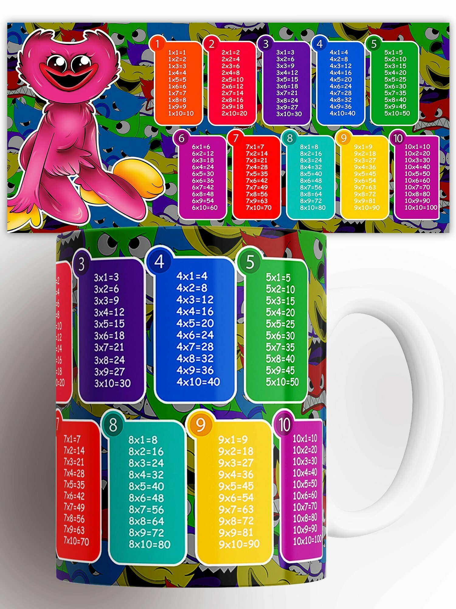 Кружка детская Таблица умножения для девочек , с Кисси Мисси на подарок ребенку , с принтом 330 мл