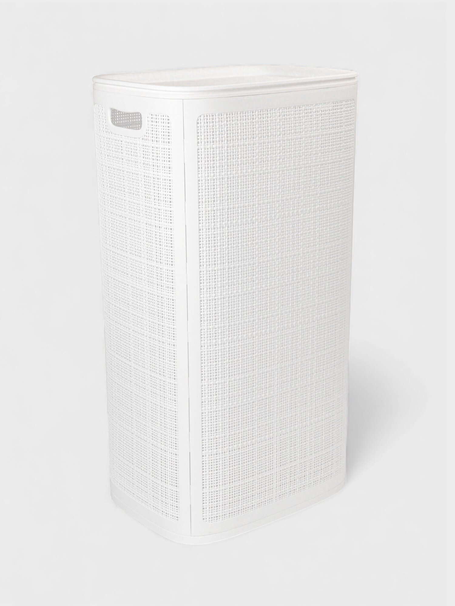 Плетёная корзина для белья с крышкой "Лён" 100л 43×32×80см, цвет белый