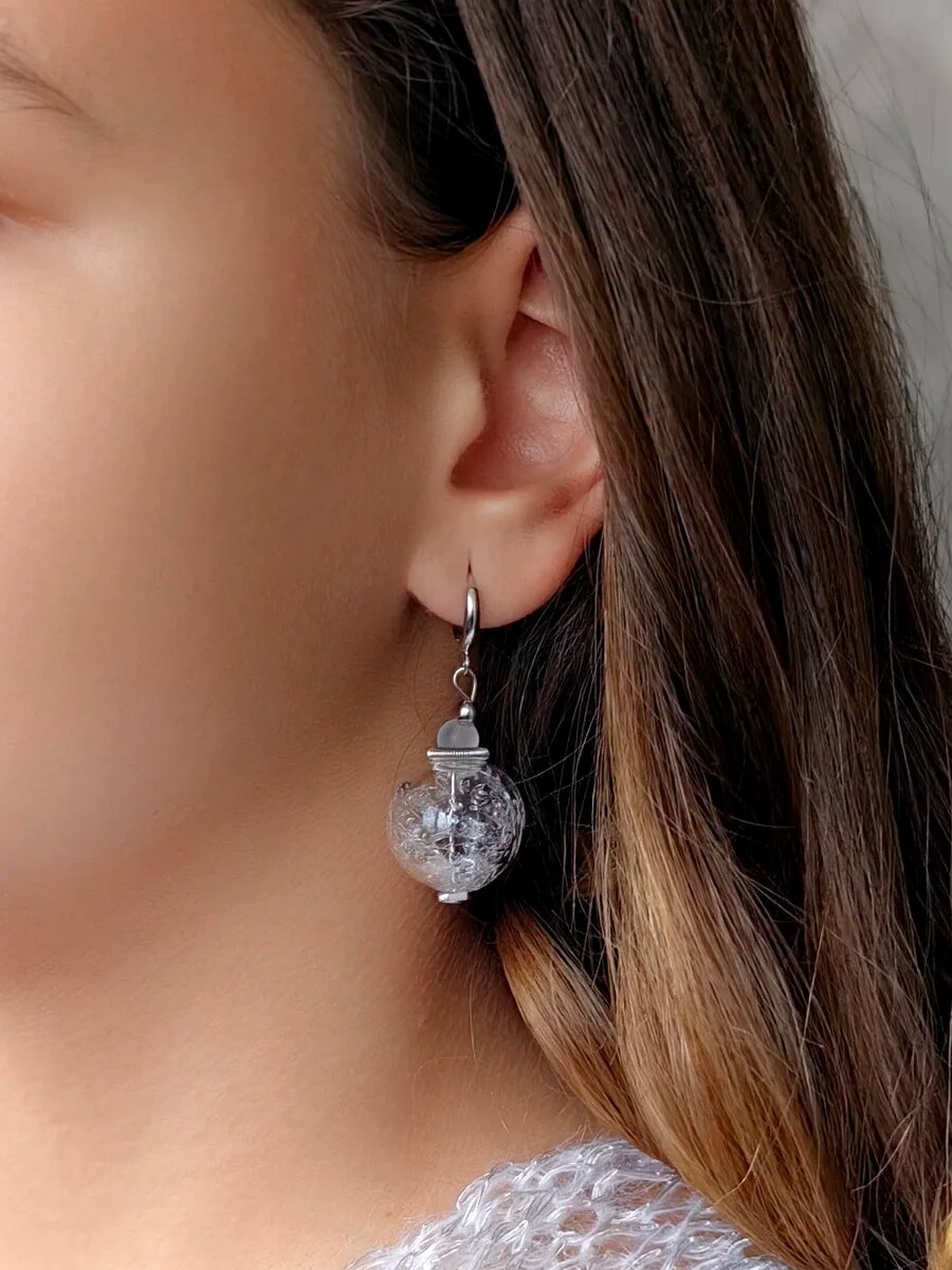 Серьги, стекло, муранское стекло