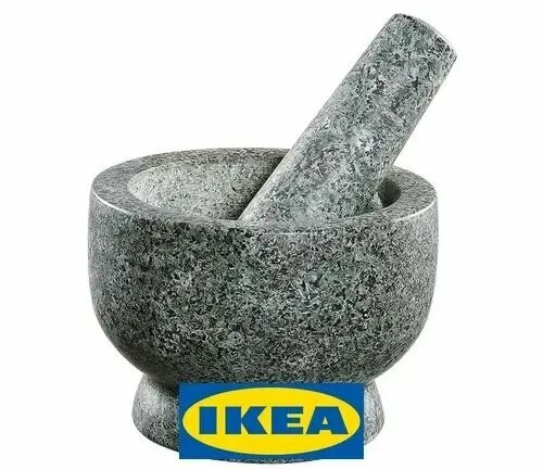 IKEA Ступка с пестиком, Натуральный гранит, 13 см, 1 шт