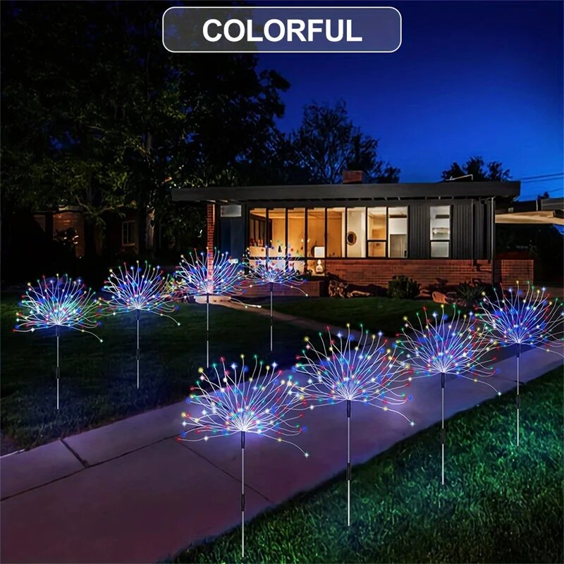 Солнечные гирлянды-фейерверки Colorful 200 LED 2 шт.
