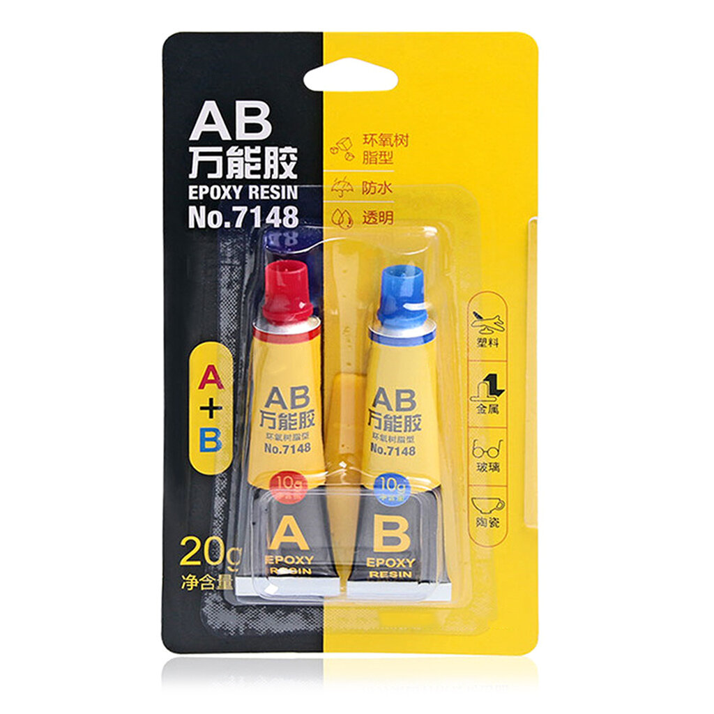 2 шт. 10 г + 10 г эпоксидная смола AB клей для пластика, стекла, металла, керамики, сильный клей