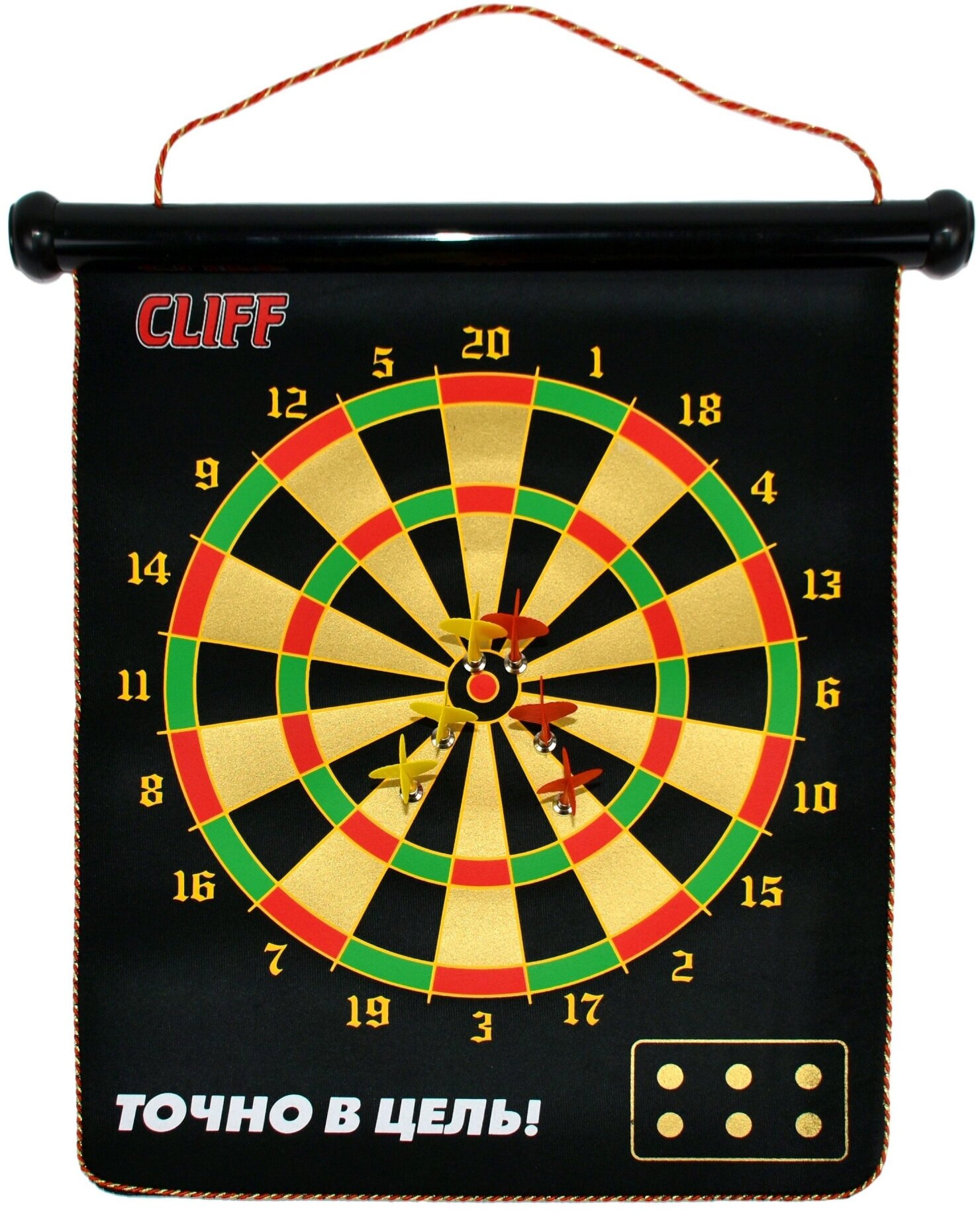 Дартс магнитный CLIFF BL -1018В, в комплекте 6 магнитных дротика