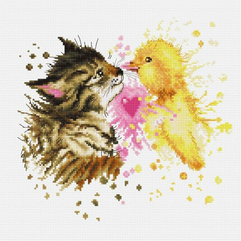 Кот с утенком (Kitten and Duckling) B2301