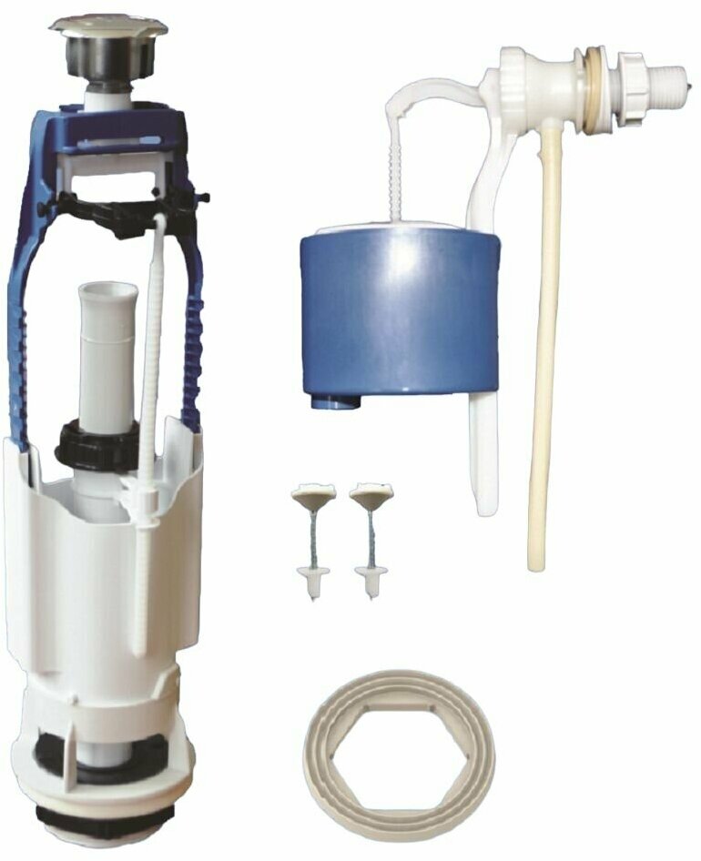 Комплект арматуры в смывной бачок унитаза Уклад(г. Псков) А105.54.14.3 Однорежимный клапан с боковым подключением