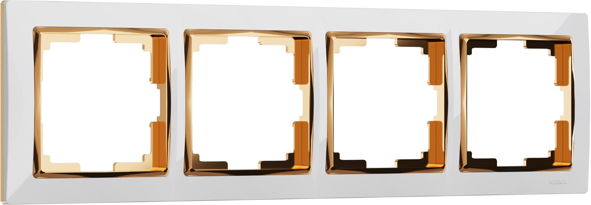 Рамка на 4 поста Werkel Snabb WL03-Frame-04-white-GD, цвет белый/золото