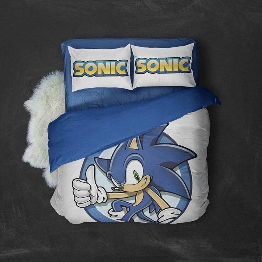 Арт комплект постельного белья, Соник-Sonic, Семейный, 70/70
