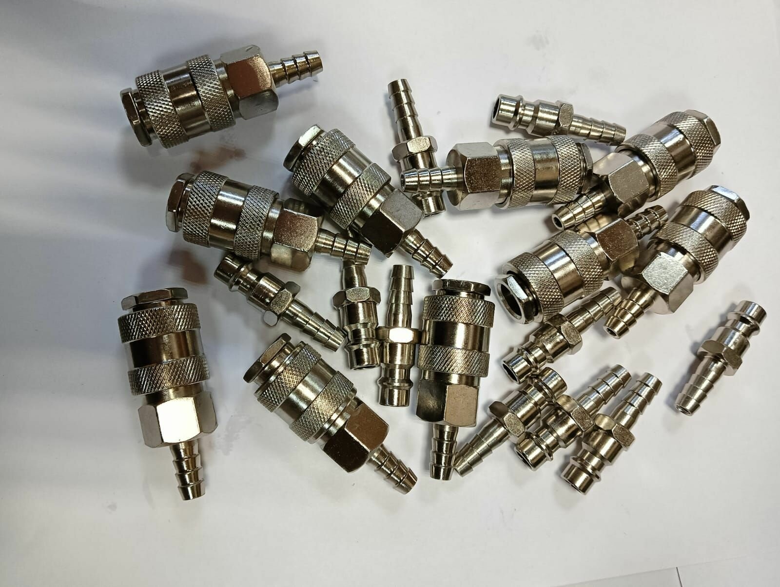 Переходник быстросъемное соединение мама - ёлочка под шланг D8 мм комплект 10шт / для пневмоинструмента/ штуцер