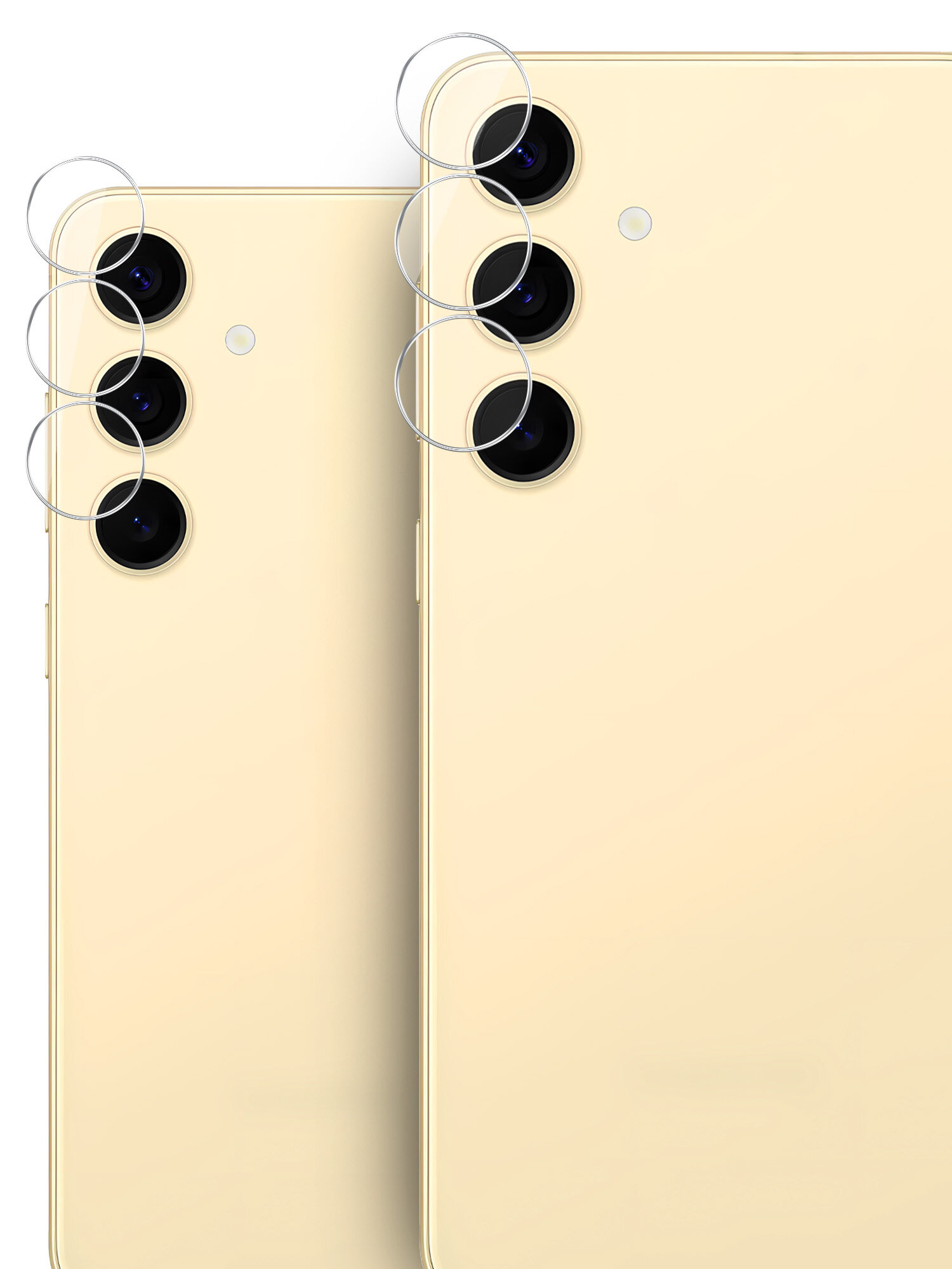 Защитное стекло для Samsung Galaxy S24+ (Самсунг Галакси С24+) на Камеру 2 шт, (гибридное: пленка+стекловолокно), прозрачное силиконовая клеевая основа тонкое Hybrid Glass, Miuko