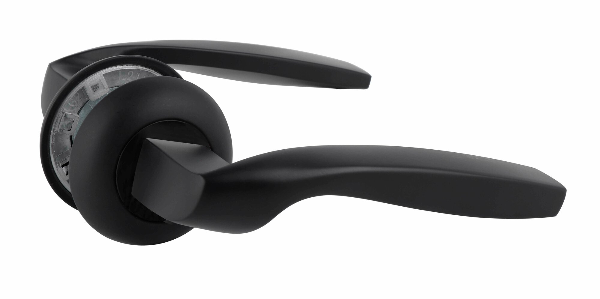 Дверные ручки Edson 18-Z01 без запирания алюминий никелированное покрытие цвет чёрный