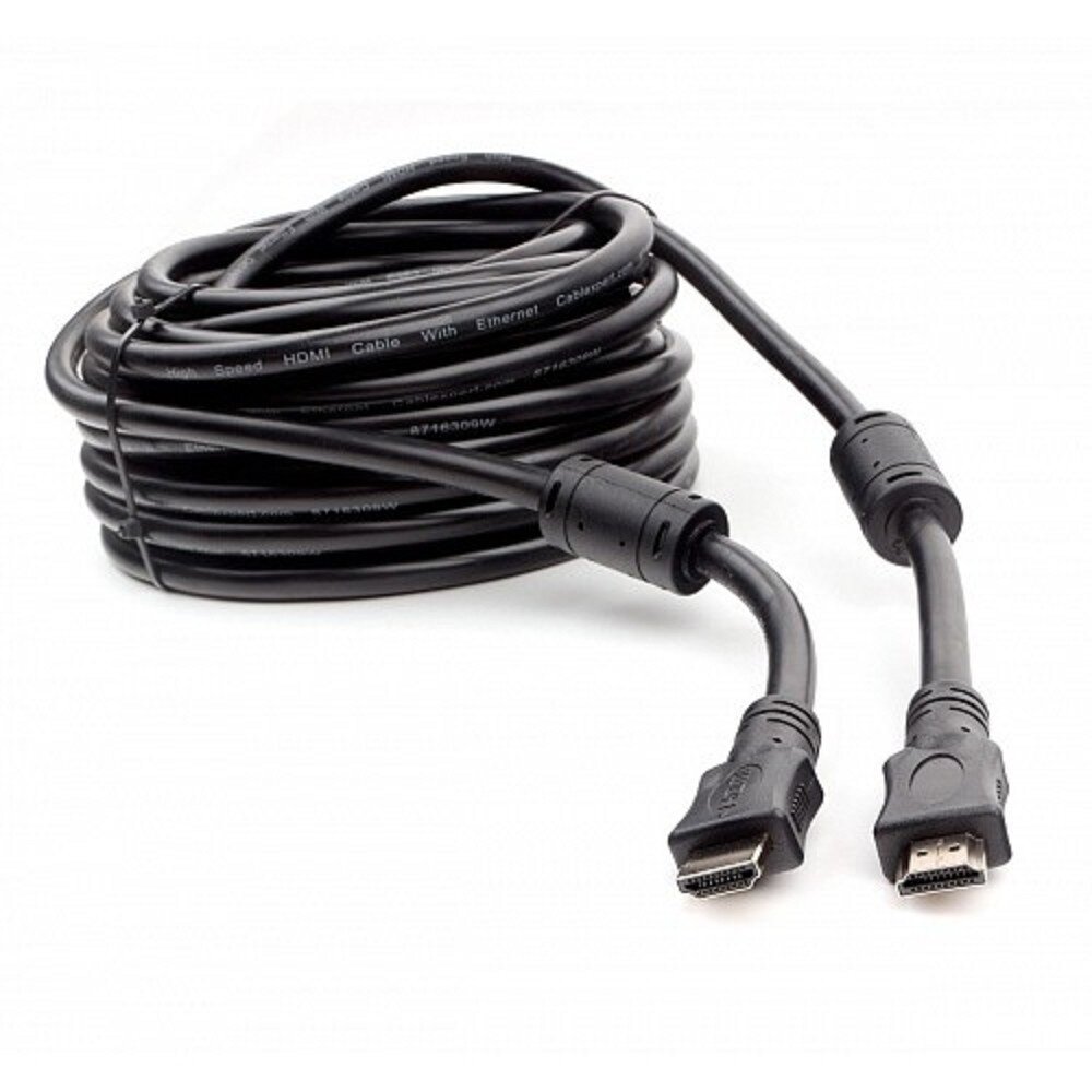 Cablexpert CCF2-HDMI4-15M, 15м, v1.4, 19M/19M, черный, позол. разъемы, экран, 2 ферр кольца, пакет