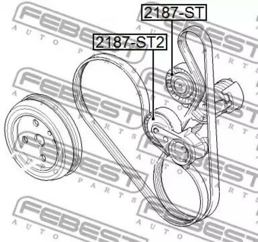 FEBEST 2187ST2 ролик натяжной ремня кондиционера!\ Ford Focus, Volvo C30/C70/S40 2.4/2.5 04>