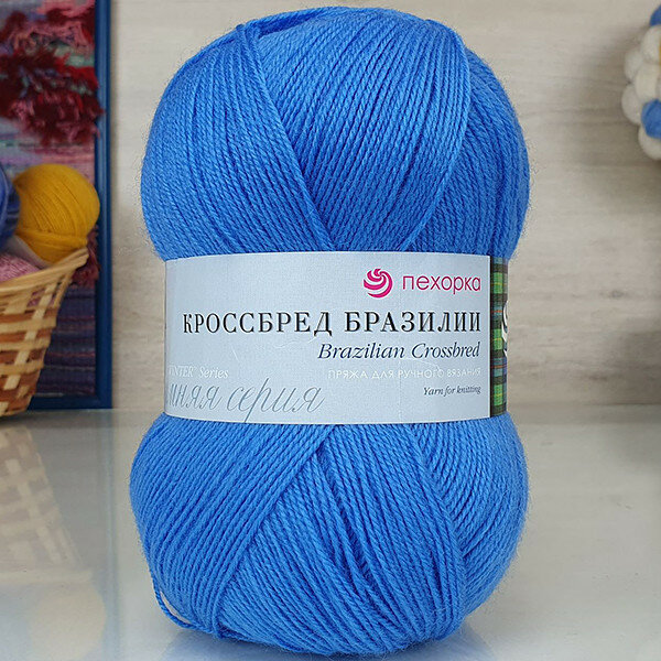 Пряжа Пехорка кроссбред бразилии 98 лесн. колокольчик (5 мотков)