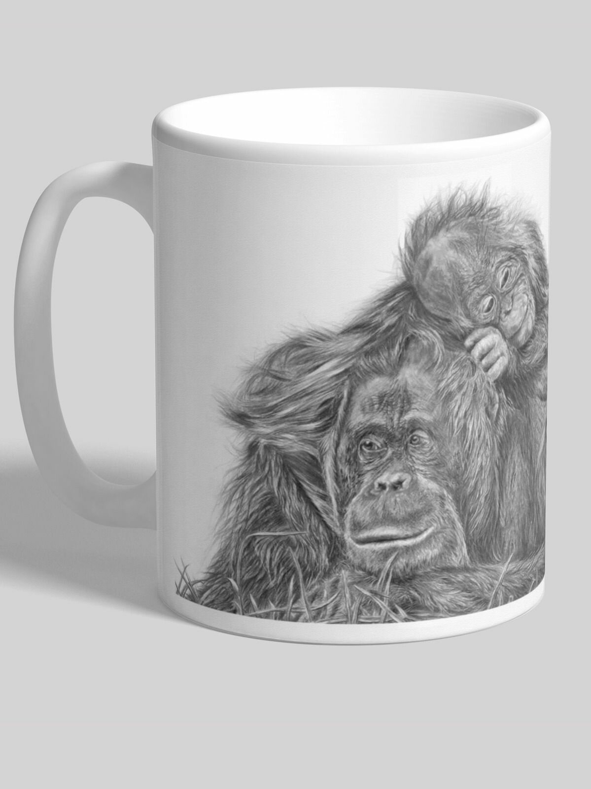 Кружка cooperative.moscow " Орангутанг " (кружка с Орангутангом , обезьяна , кружка с обезьяной , питомец, кружка с животным , подарок с любовью, друг человека, кружка с питомцем) , 330 мл, 1 шт