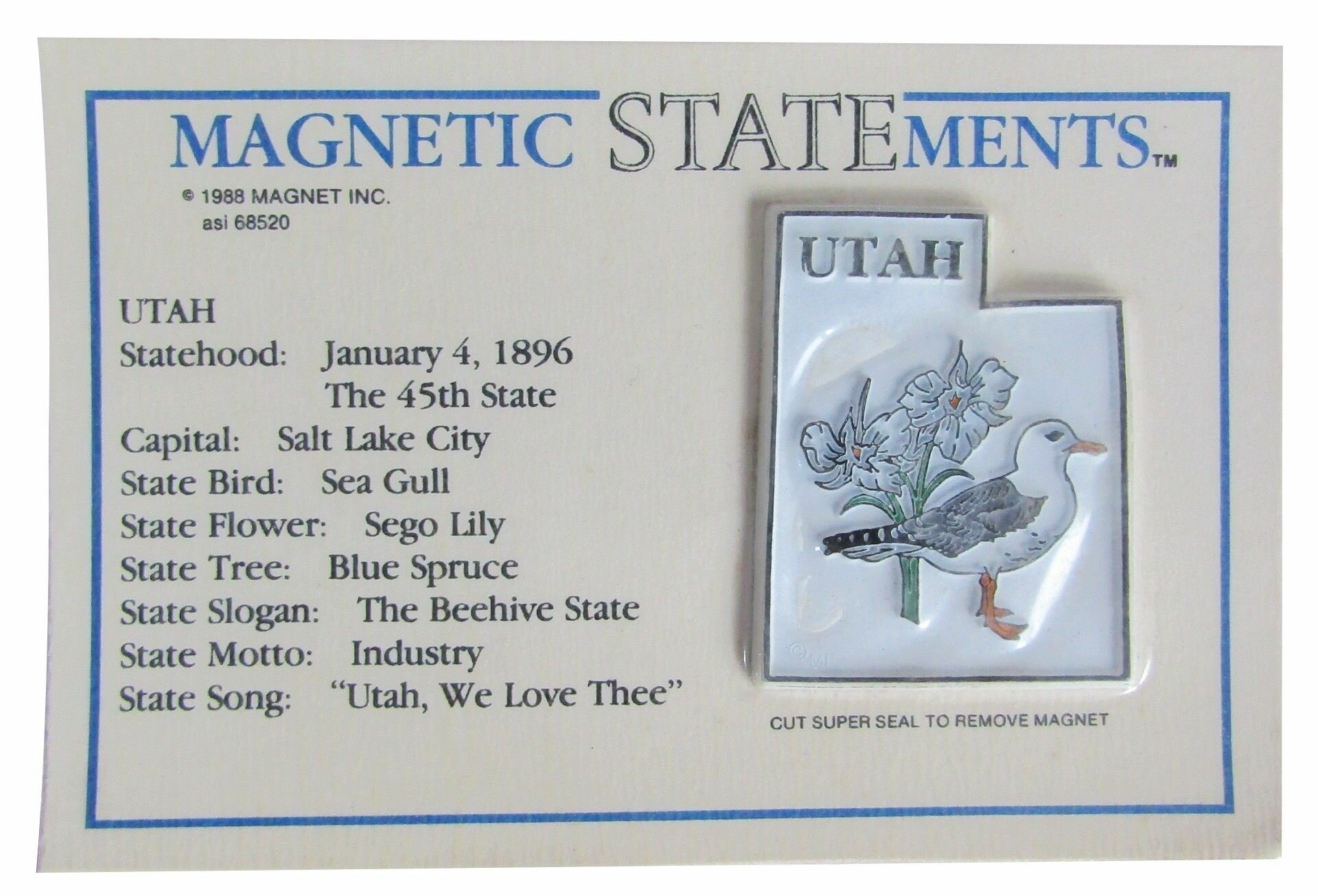 Magnetic Statements. Utah Магнит на холодильник