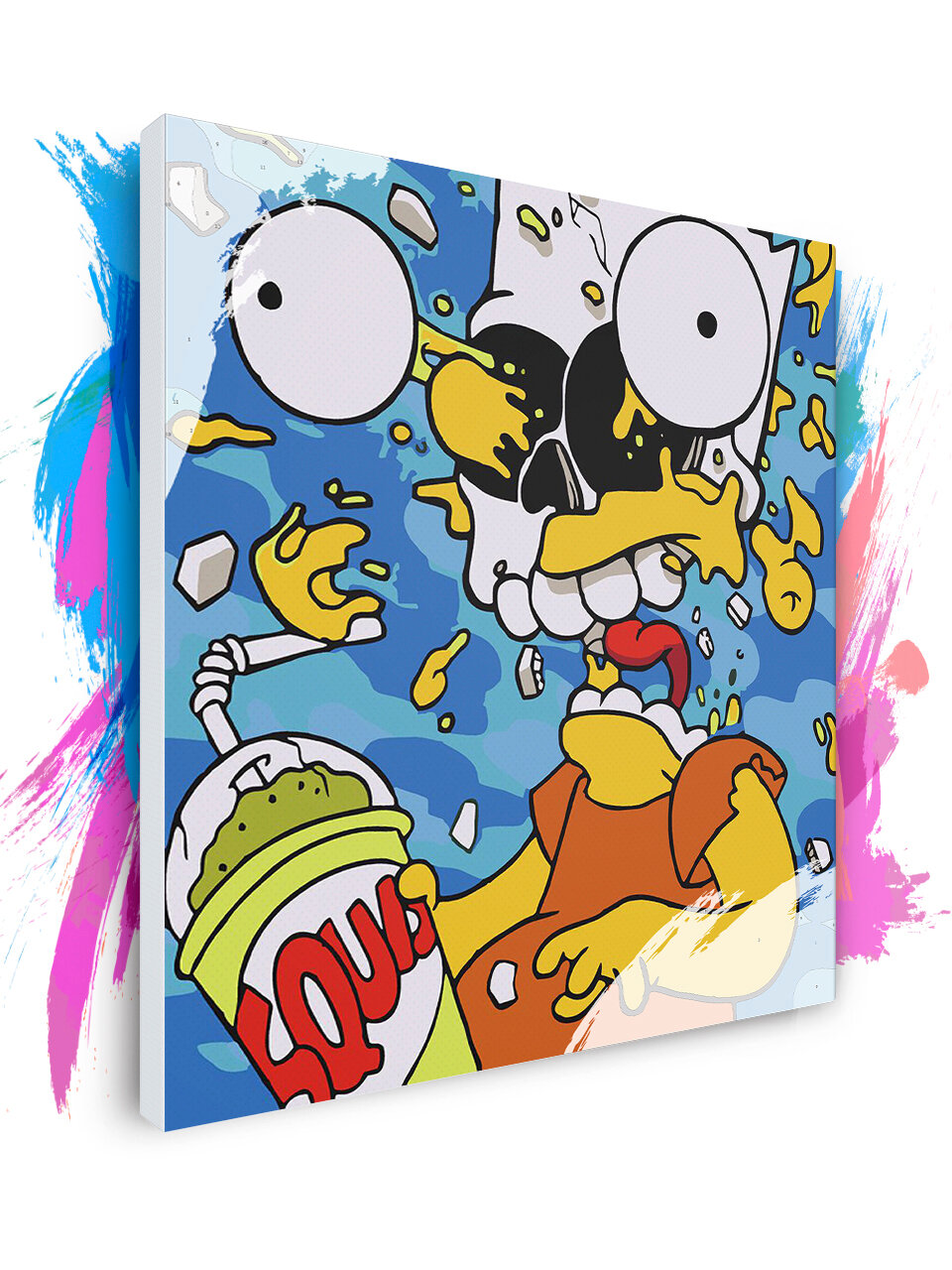 Картина по номерам на холсте Симпсоны - Бум Барт, 50 х 50 см