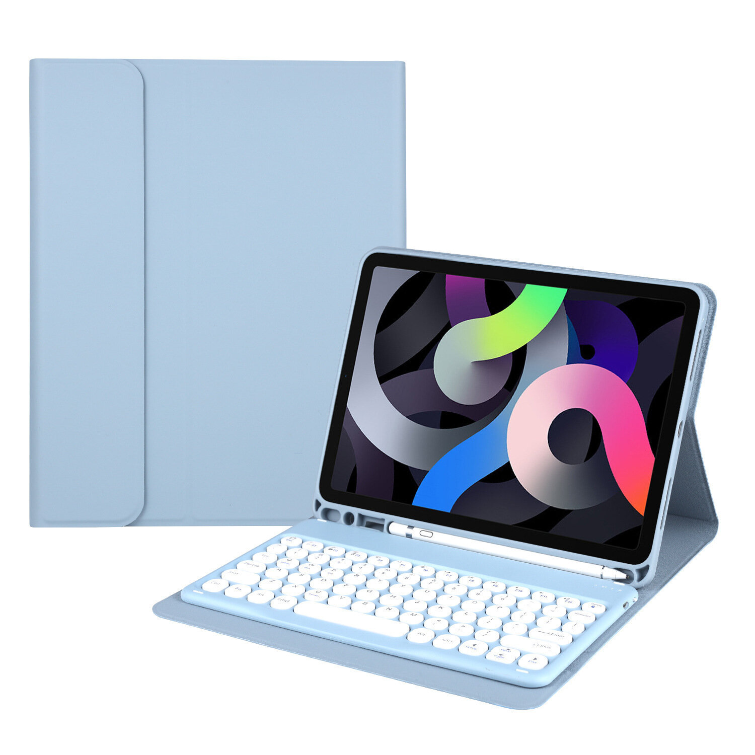 Чехол-клавиатура Miao Control Mini6, для iPad Mini 6, кожаный, туманно-голубой