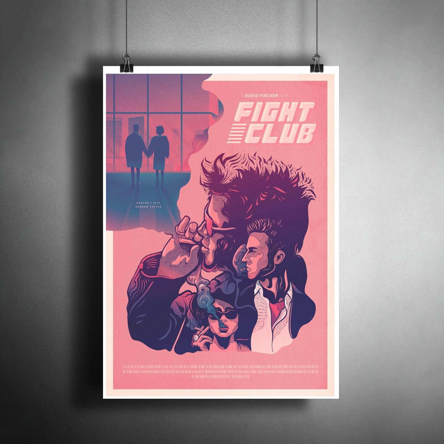 Постер плакат "Фильм Дэвида Финчера: Бойцовский клуб. Fight Club" / Декор для дома, офиса, комнаты, квартиры, детской A3 (297 x 420 мм)
