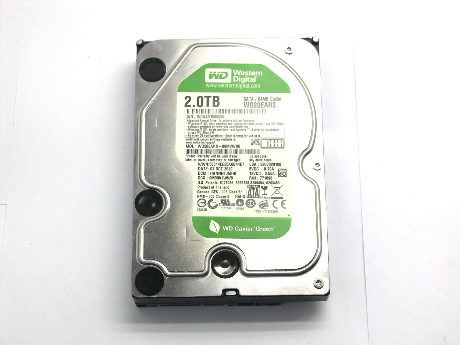Жесткий диск 3,5" 2TB WD WD20EARS SATA