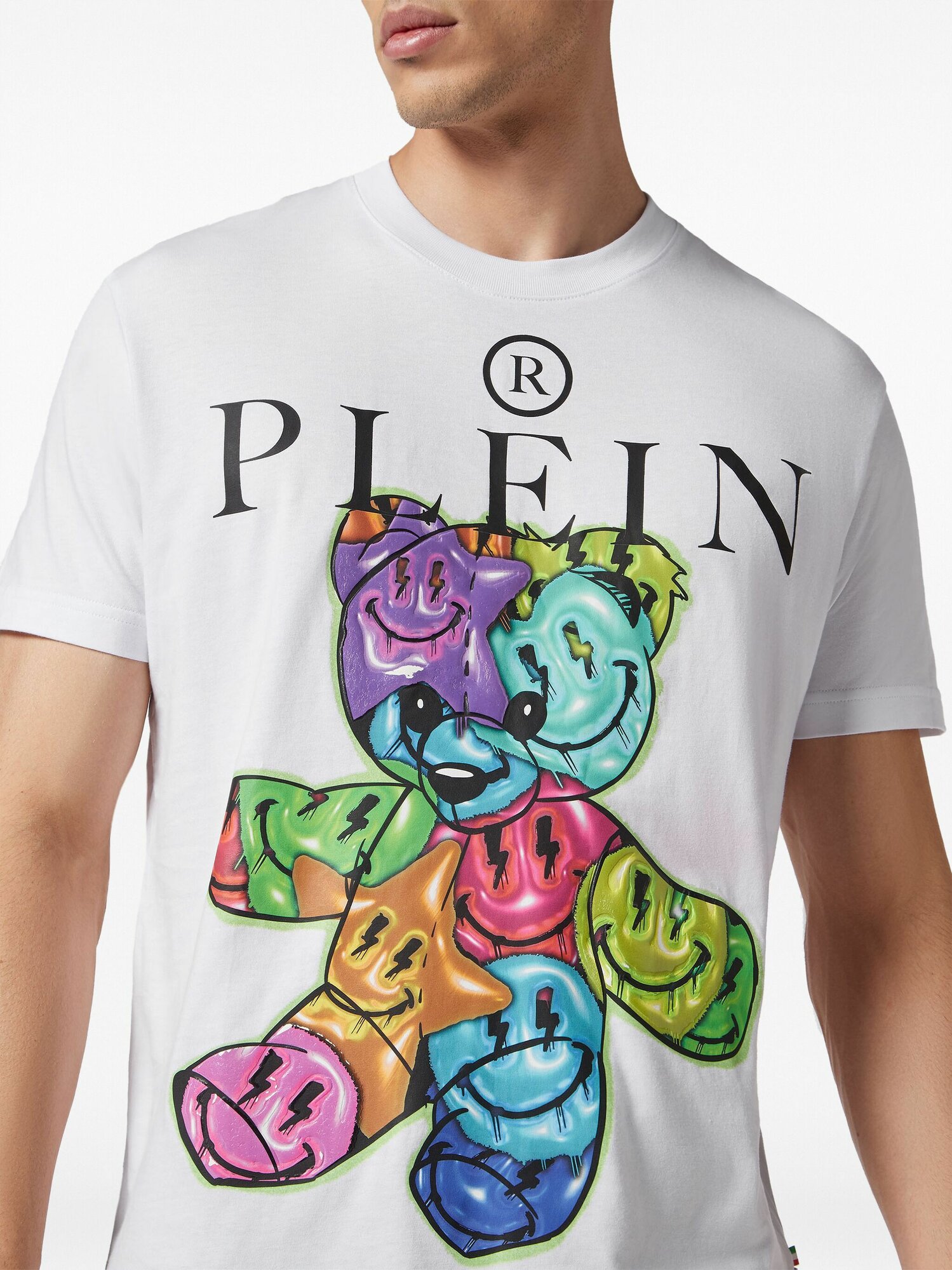 Футболка PHILIPP PLEIN Smile, размер 58, бежевый/белый — фото 1