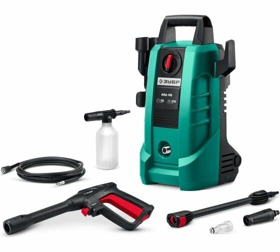 ЗУБР 115 Атм, 1500 Вт, мойка высокого давления, пистолет МИГ-180 (АВД-115)