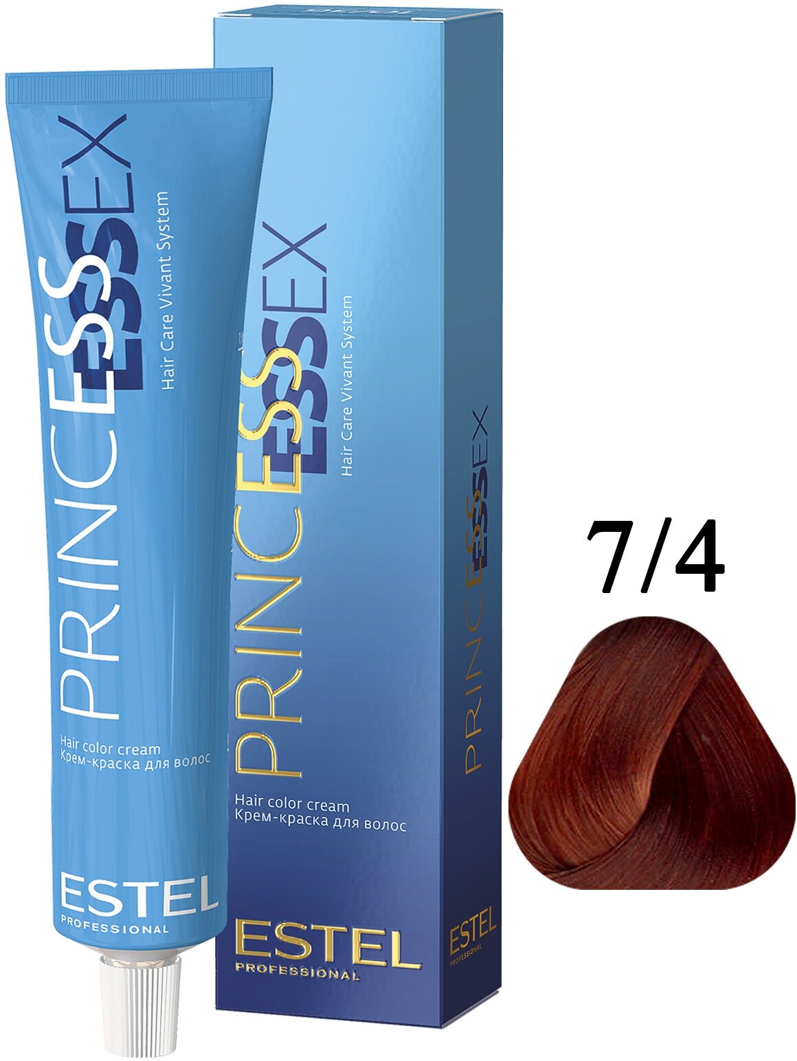 ESTEL Princess Essex крем-краска для волос, 7/4 средне-русый медный, 60 мл