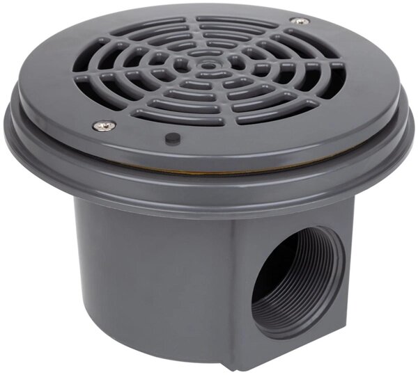 Донный слив универсальный из ABS-пластика Hayward 2" 3253DGRPAK2, серый