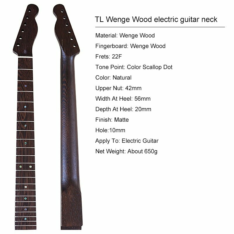 Гриф для электрогитары Telecaster, венге, 22 лада, Bestwood TL M10 Matte